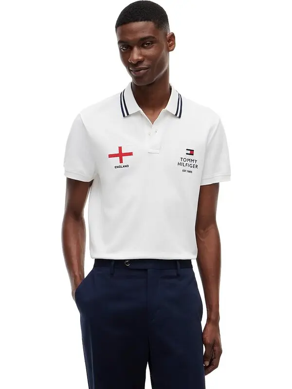 Tommy Hilfiger Regular Fit England Soccer Polo - White