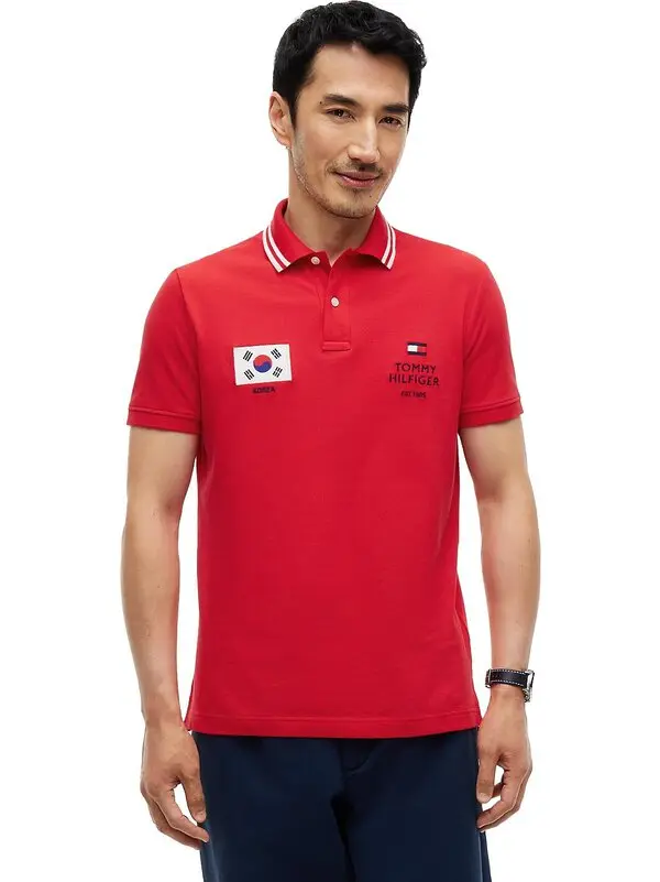 Tommy Hilfiger Regular Fit Korea Soccer Polo - Candy Apple