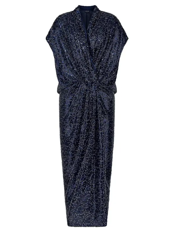 Giorgio Armani Embroidered Sequin Gown - Black