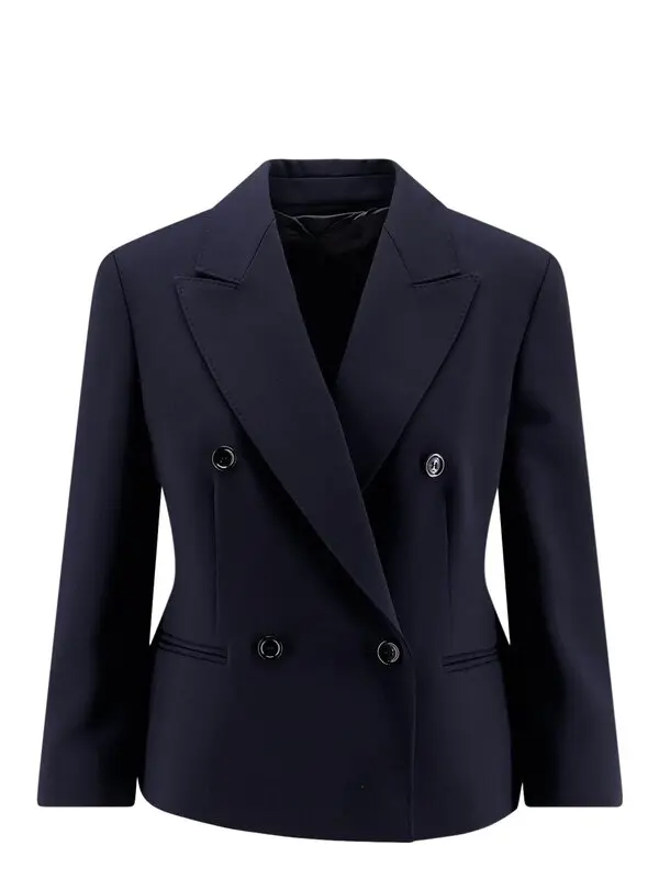 Max Mara Double-breasted Virgin Wool Blazer - Blue