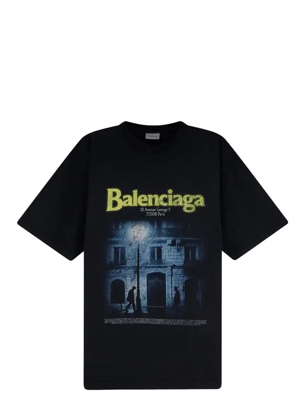 Balenciaga The Address Cotton Tshirt - Black