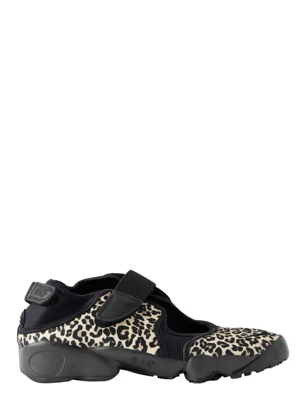 Nike Rift Animal-print Mesh Split-toe Sneakers - Black