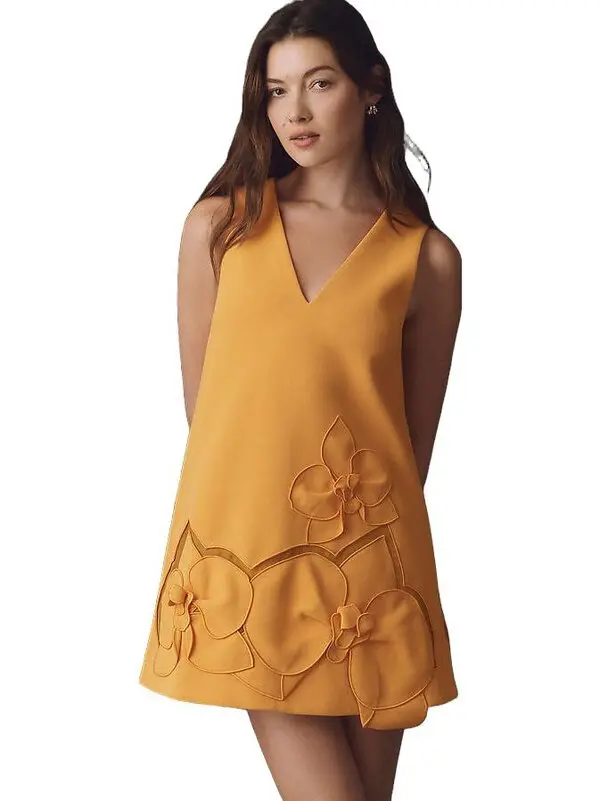 Acler Koda Mini Dress - Neon Mango