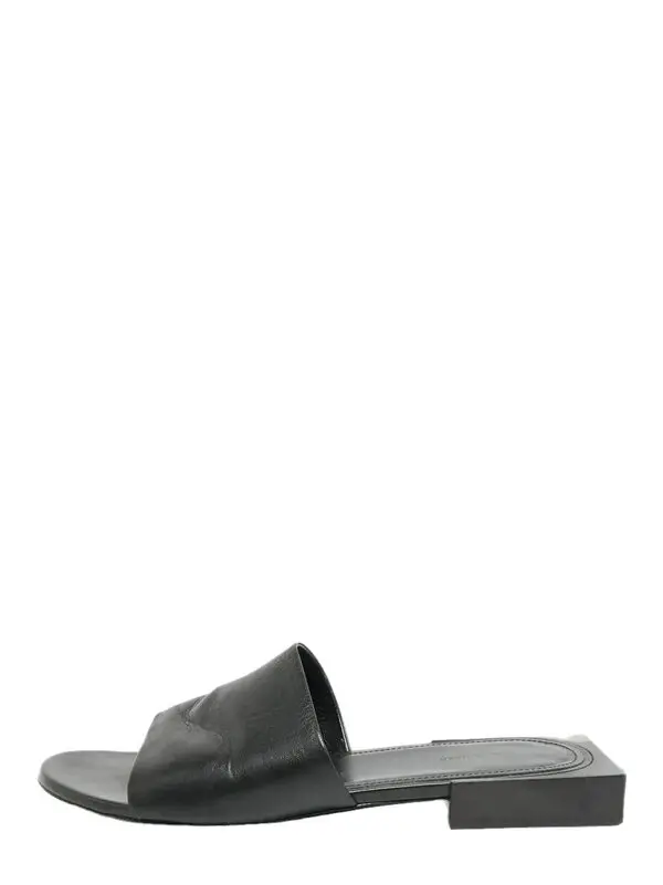 Balenciaga Leather Square-toe Box Sandals - Black