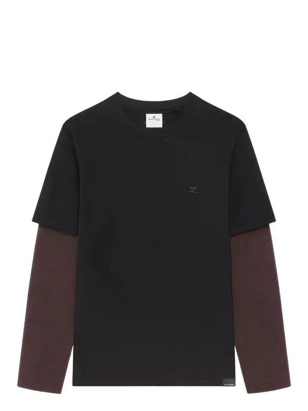 COURREGES Double-sleeve T-shirt - Black