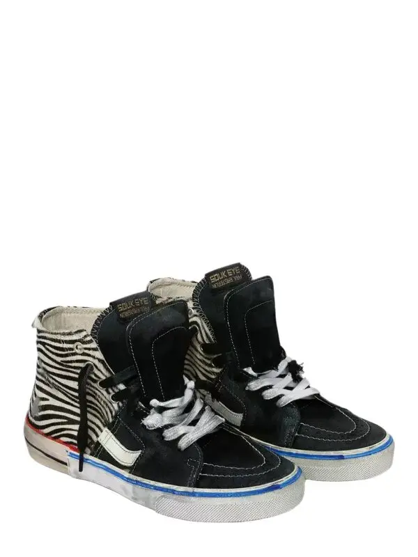 PAUL EASTERLIN Caly Zebra-print Sneakers - Black