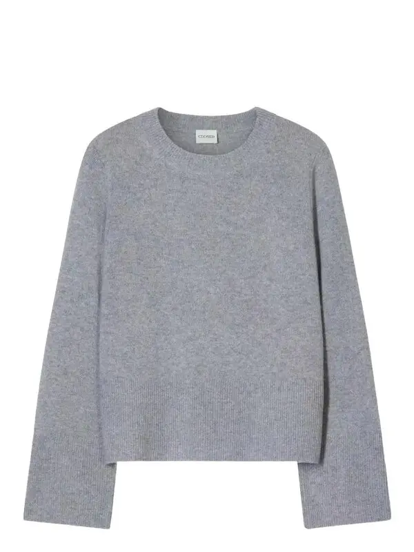 Closed Crew Neck Long Sleeve Knitwear - Grey
