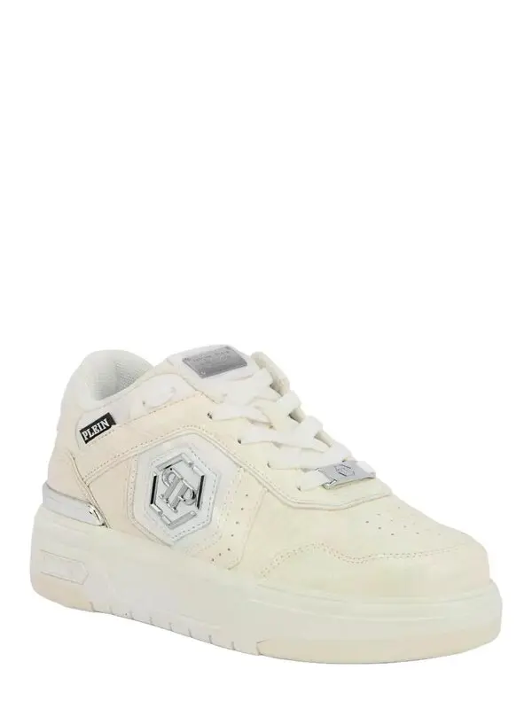 Philipp Plein Sk8r Crocodile-effect Sneakers - Neutrals