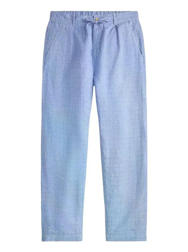 Polo Ralph Lauren Pleated Linen Trousers - Blue