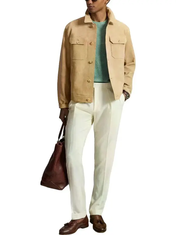 Polo Ralph Lauren Ashdl Lamb-suede Jacket - Neutrals
