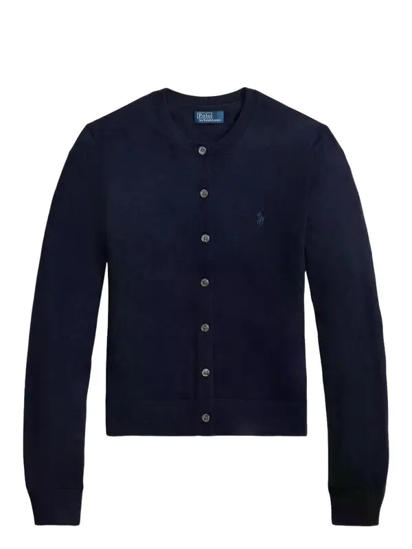 Polo Ralph Lauren Wool Crewneck Cardigan - Blue