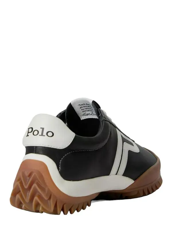 Polo Ralph Lauren Panelled Leather Sneakers - Black