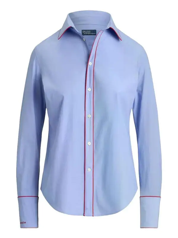 Polo Ralph Lauren Stretch Shirt With Contrast Piping - Blue