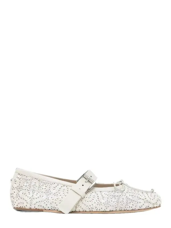 ANN DEMEULEMEESTER Laser-cut Buckle Ballet Flats - Neutrals