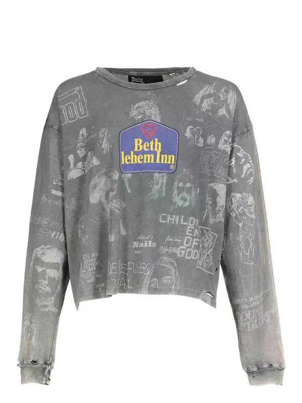 PALY Graphic Print Long Sleeve T-shirt - Grey