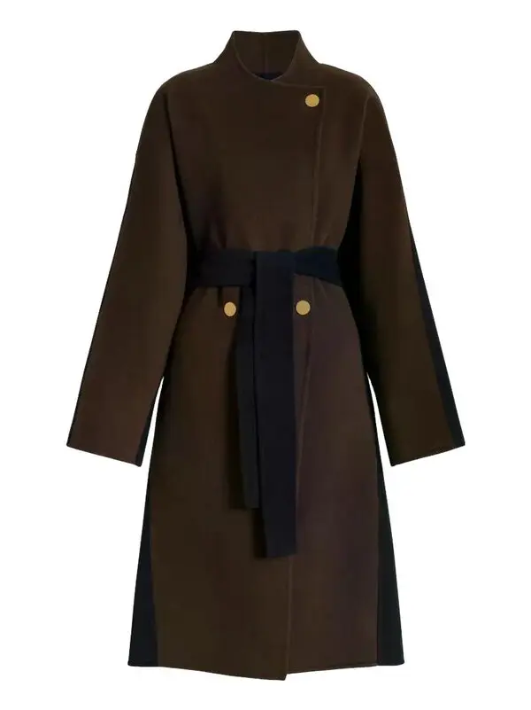 Alberta Ferretti Belted Wool Coat - Brown