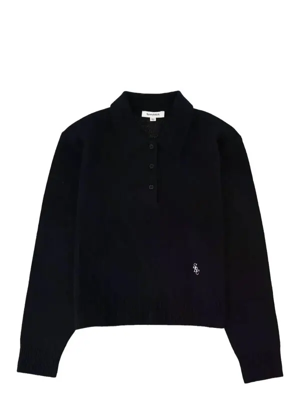 SPORTY & RICH Cashmere Polo Shirt - Blue