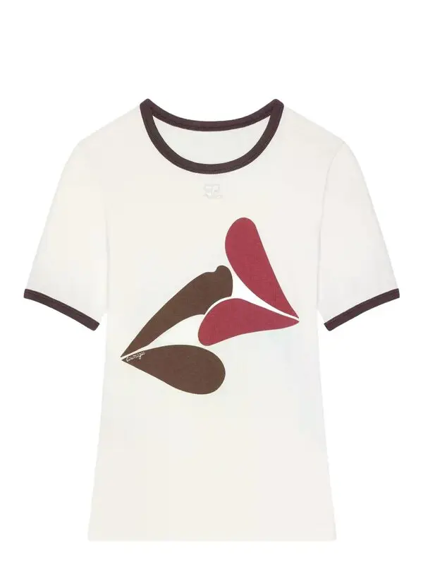 COURREGES Kiss Print T-shirt - White
