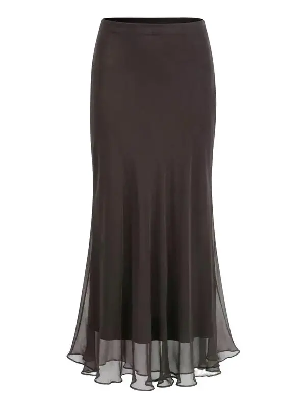 THE SEI Diaphanous Skirt - Brown