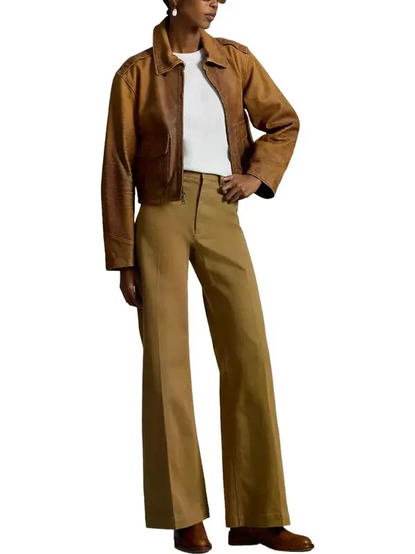 Polo Ralph Lauren Beaton Cotton Flared Trousers - Neutrals