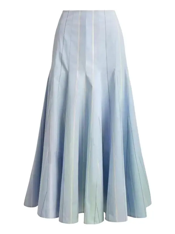 Polo Ralph Lauren Striped A-line Midi Skirt - Blue