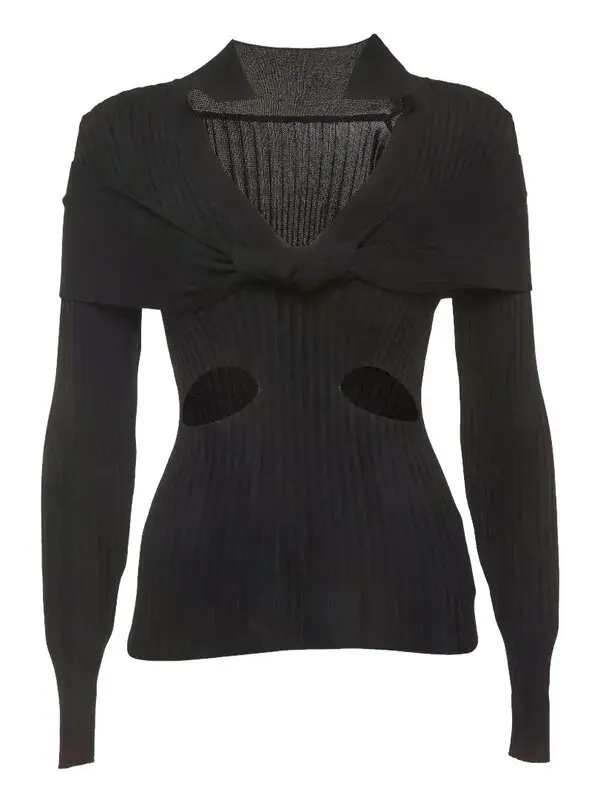 Jacquemus La Maille Asco Twist-detail Top - Black