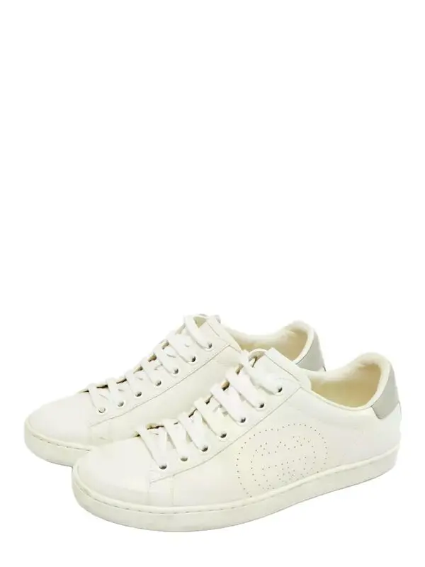 Gucci Ace Interlocking G Leather Sneakers - Neutrals