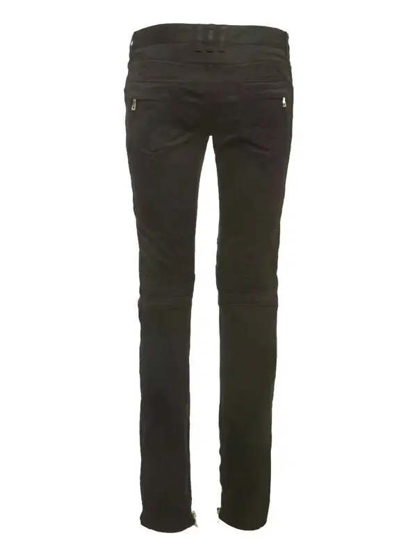 Balmain Skinny Jeans With Zip Pockets - Black