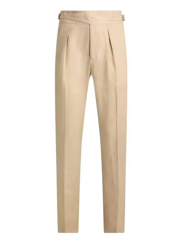 Polo Ralph Lauren Pleated Buckle-waistband Trousers - Neutrals