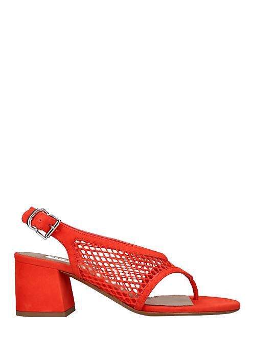 Alaïa Azzedine Fishnet Block-heel Leather Sandals - Orange