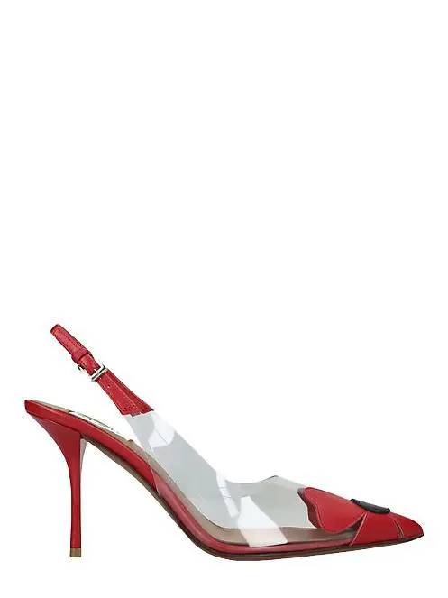 Alaïa Azzedine Bloom 90 Slingback Leather Heels - Red