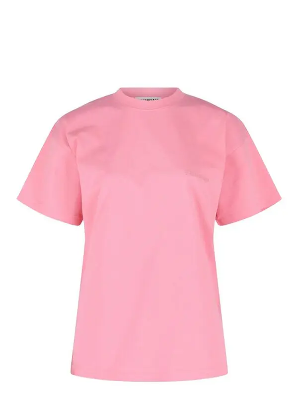 Balenciaga Medium Fit Embroidered Bb Logo T-shirt - Pink