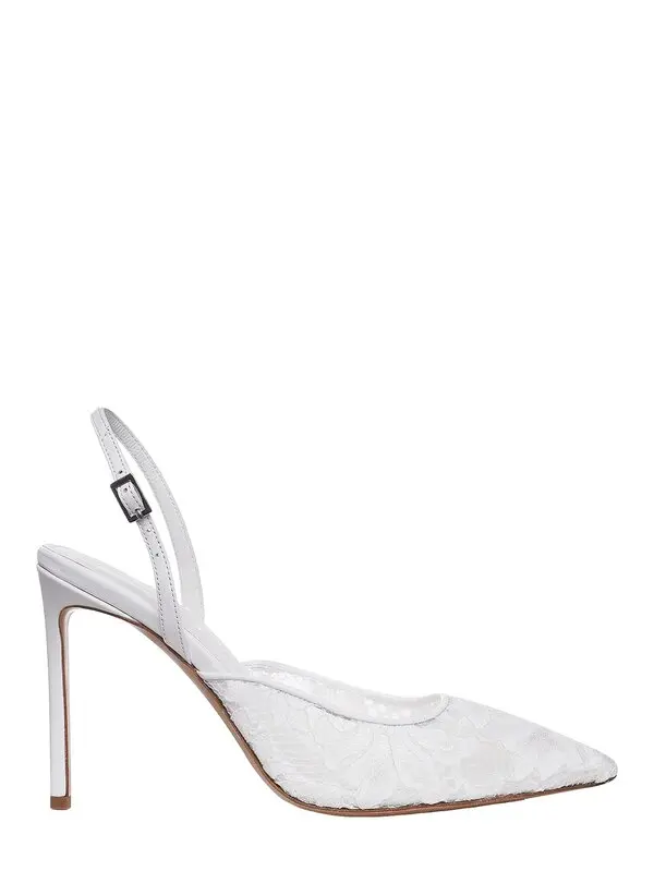 GINISSIMA Ines Lace Slingbacks - White