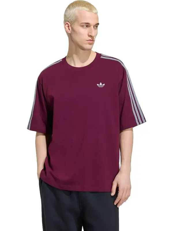 Adidas Adicolor 3-stripes Oversized Tee - Maroon