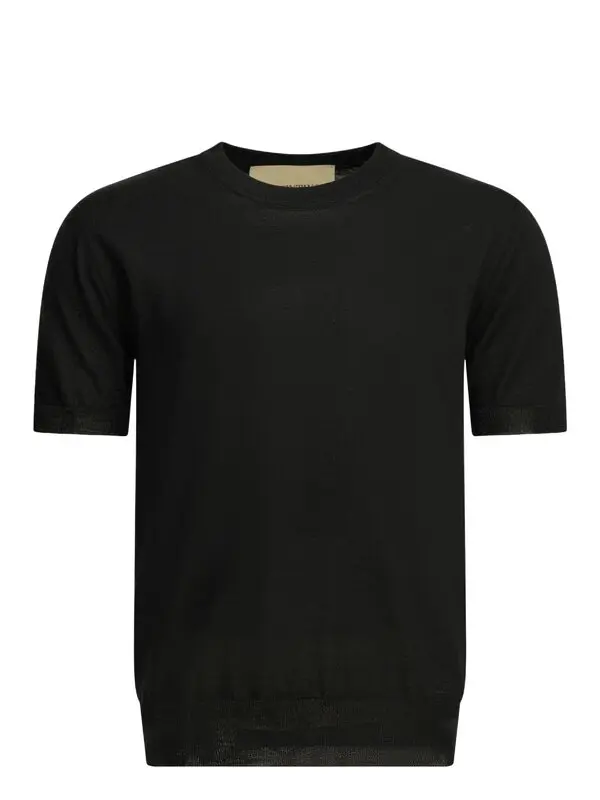 Valentino Garavani Vlogo Signature Short-sleeve Knitted Sweater - Black