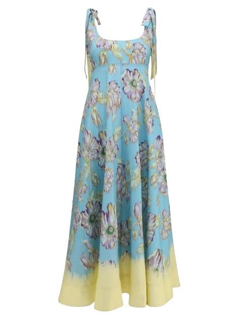 ALEMAIS Jerry Ballet Floral Midi Dress - No