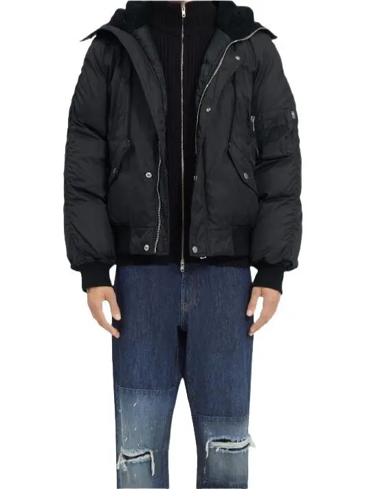 MAISON MARGIELA Hooded Bomber Jacket - Black