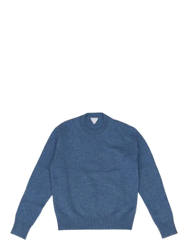 Bottega Veneta Long Sleeved Knitted Jumper With Ribbed Cuffs And Hem - Blue