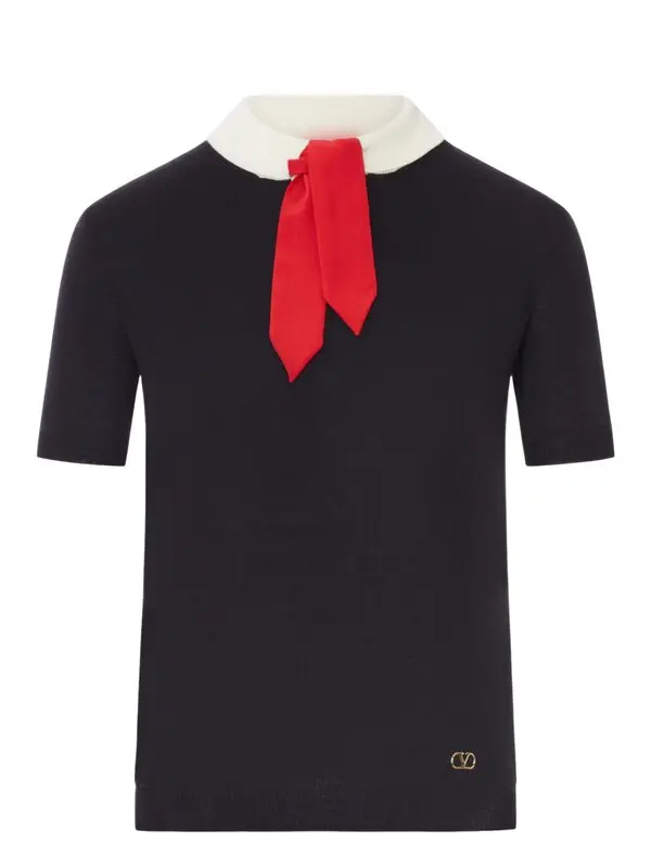 Valentino Garavani Vlogo Signature Scarf Detailed Jumper - Black