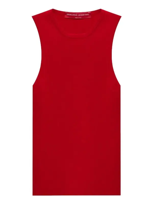 Ermanno Scervino Sleeveless Ribbed Vest - Red