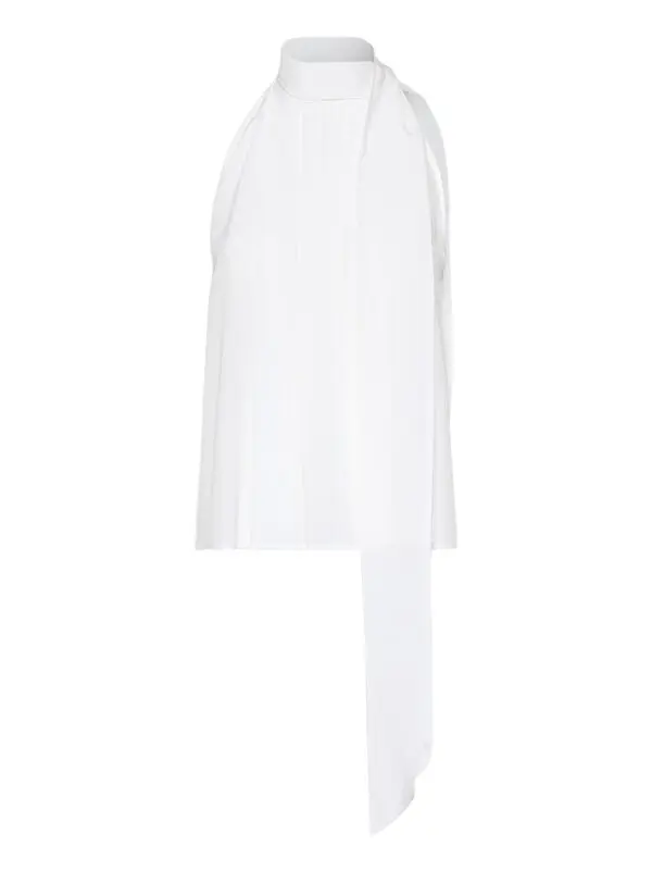 Max Mara Halter Neck Tie Blouse - White