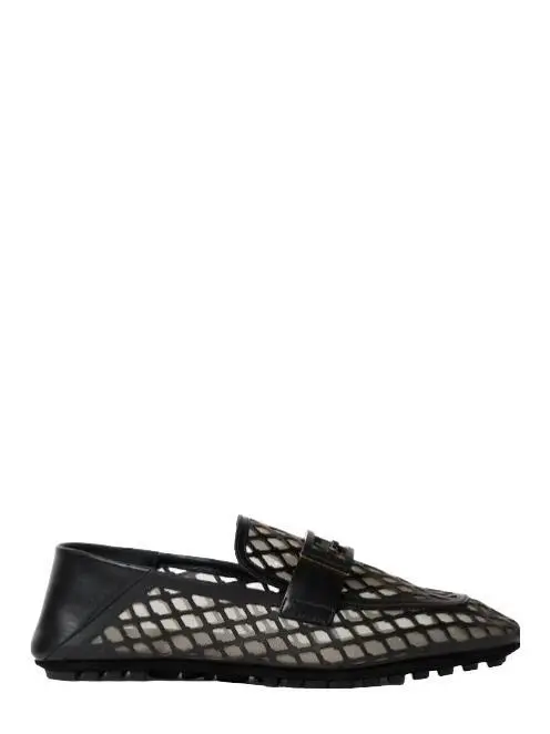 Fendi Baguette Motif Leather Loafers - Black