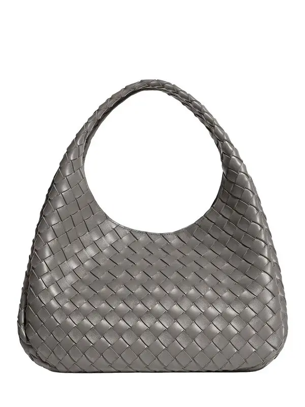 Bottega Veneta Campana Woven Top Handle Bag - Gray