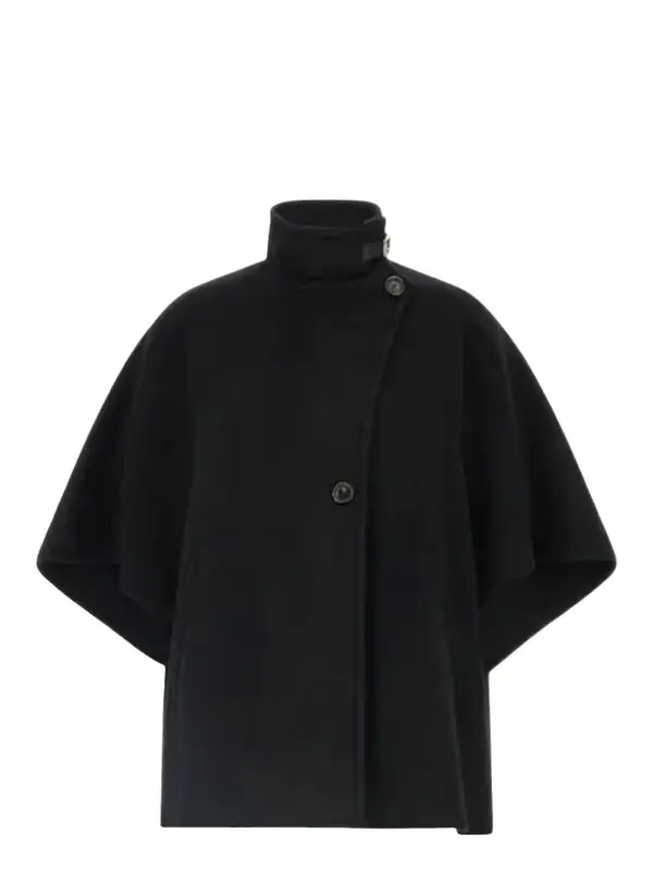 Max Mara Derrik Buckle-detail High-neck Cape - Black