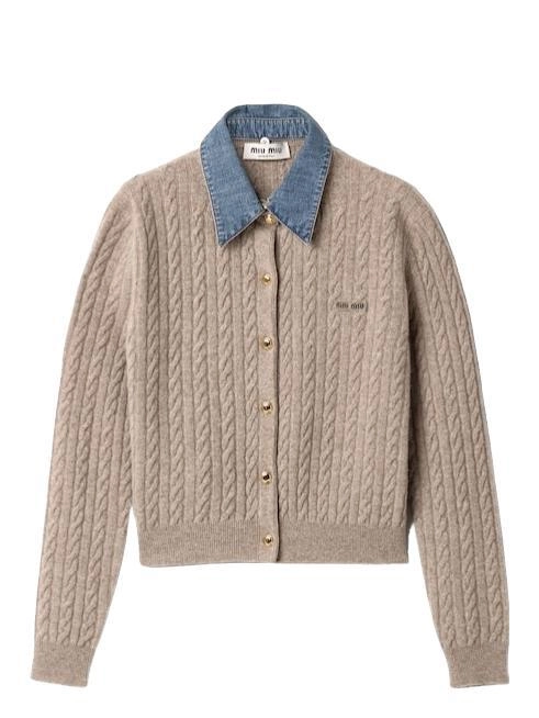 Miu Miu Wool And Cashmere Cardigan - Grey