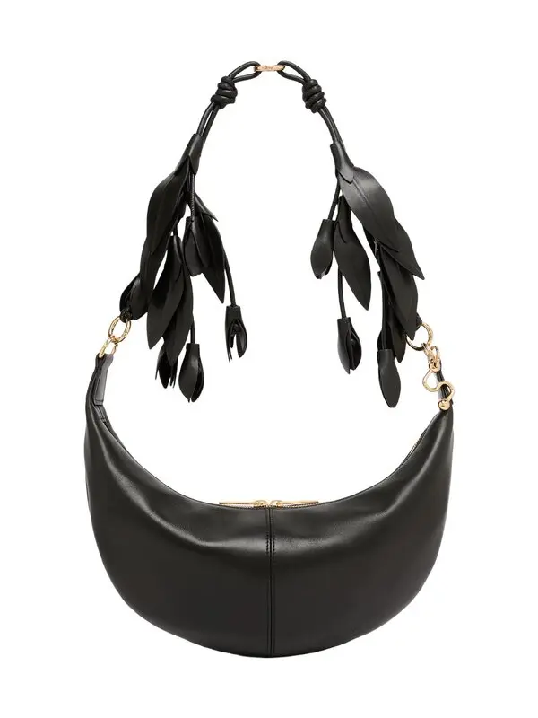 Sportmax Leather Shoulder Bag With Tassel Detail - Black
