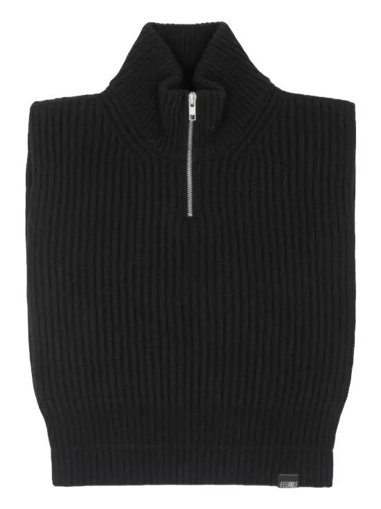 MAISON MARGIELA Knitted Half-zip Vest - Black