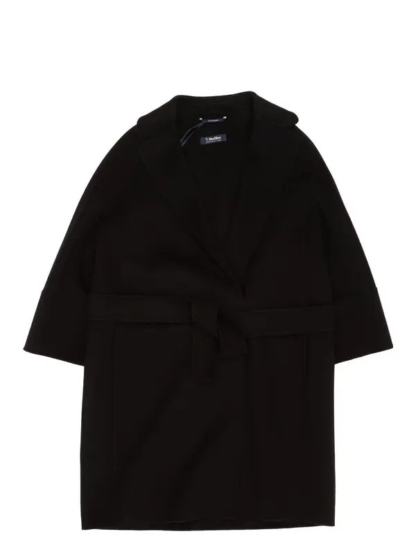 Max Mara Arona Belted Cocoon-fit Coat - Black