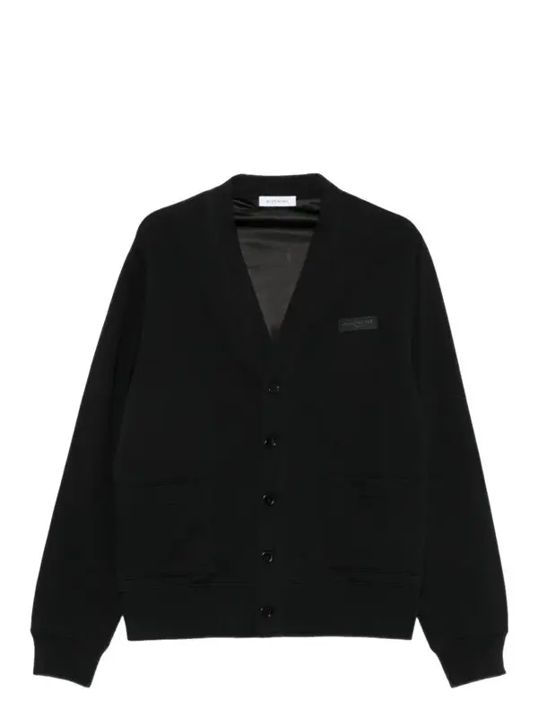 Givenchy Logo Patch V-neck Cardigan - Black