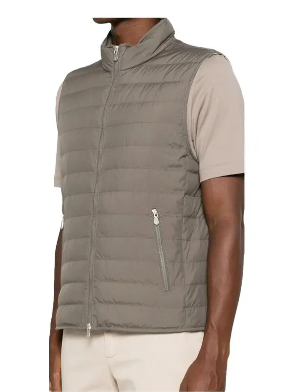 Brunello Cucinelli Quilted High-neck Gilet - Gray